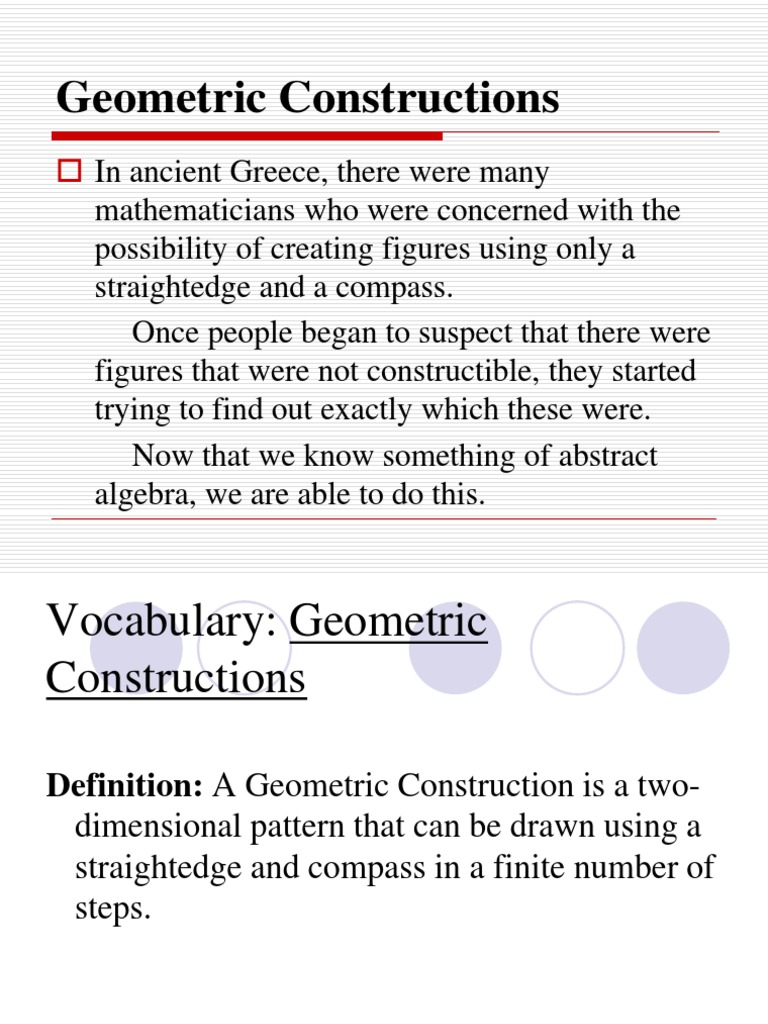 Geometric Constructions | PDF | Circle | Euclidean Geometry