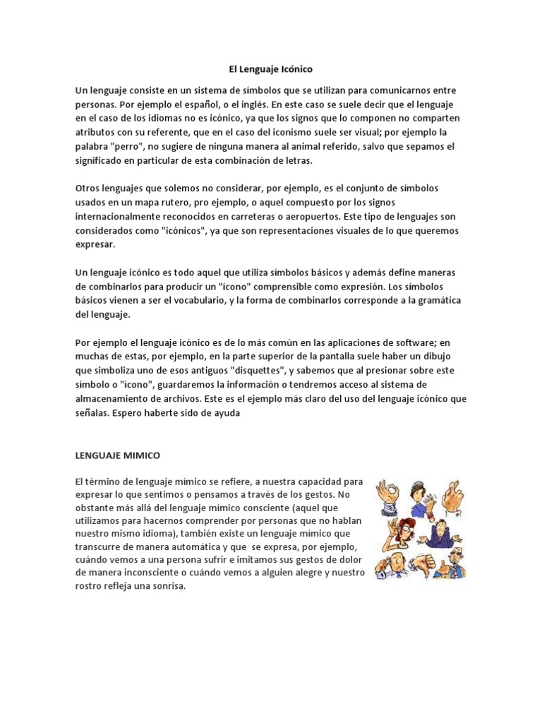 Características del Lenguaje Icónico | PDF | Los símbolos | Sonido
