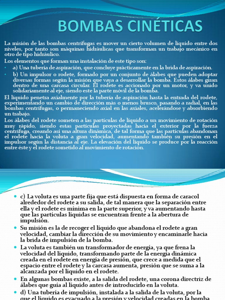 Bombas Cinéticas | PDF | Bomba | Máquinas