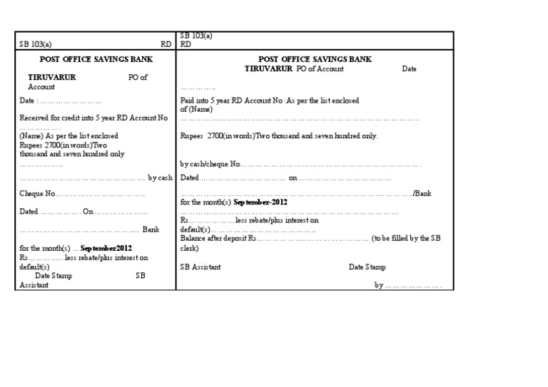 Post Office Form | PDF