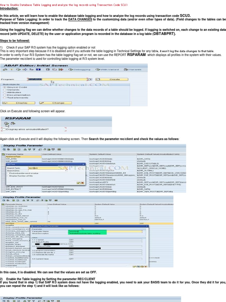 Enable Database Table Logging in SAP | PDF | Databases | Data Enable Database Table Logging in SAP | PDF | Databases | Data