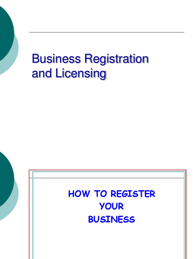 Business Registration and Licensing Guide | PDF | Legal Personality ...