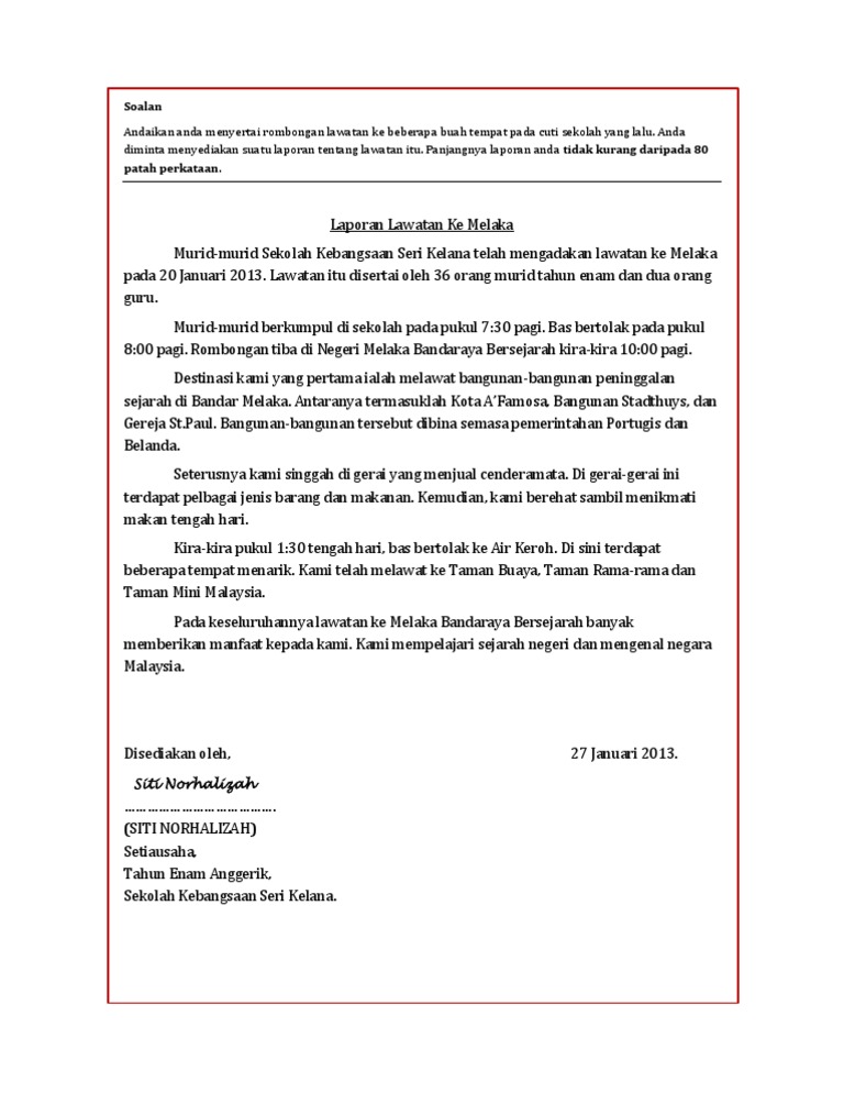 Contoh Karangan Upsr Pdf