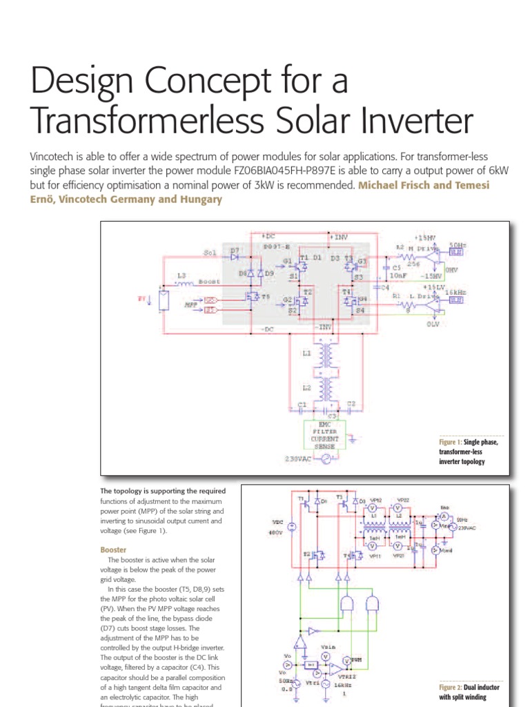 Design Concept of Transformerless Solar Inverter | PDF | Power Inverter ...