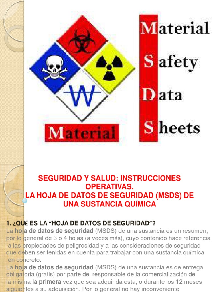 Importancia de las Hojas MSDS | PDF | Informática y tecnología de la ...
