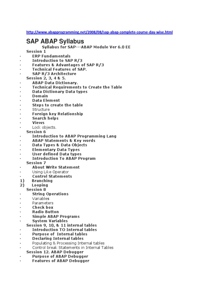 ABAP | PDF | Databases | Enterprise Resource Planning