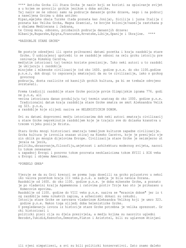 Anticka Grcka, Arhajski Period, Slikarstco, Crno/crveno Figuralni Stil | PDF