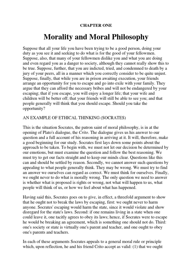 Morality and Moral Philosophy Explained | PDF | Morality | Socrates