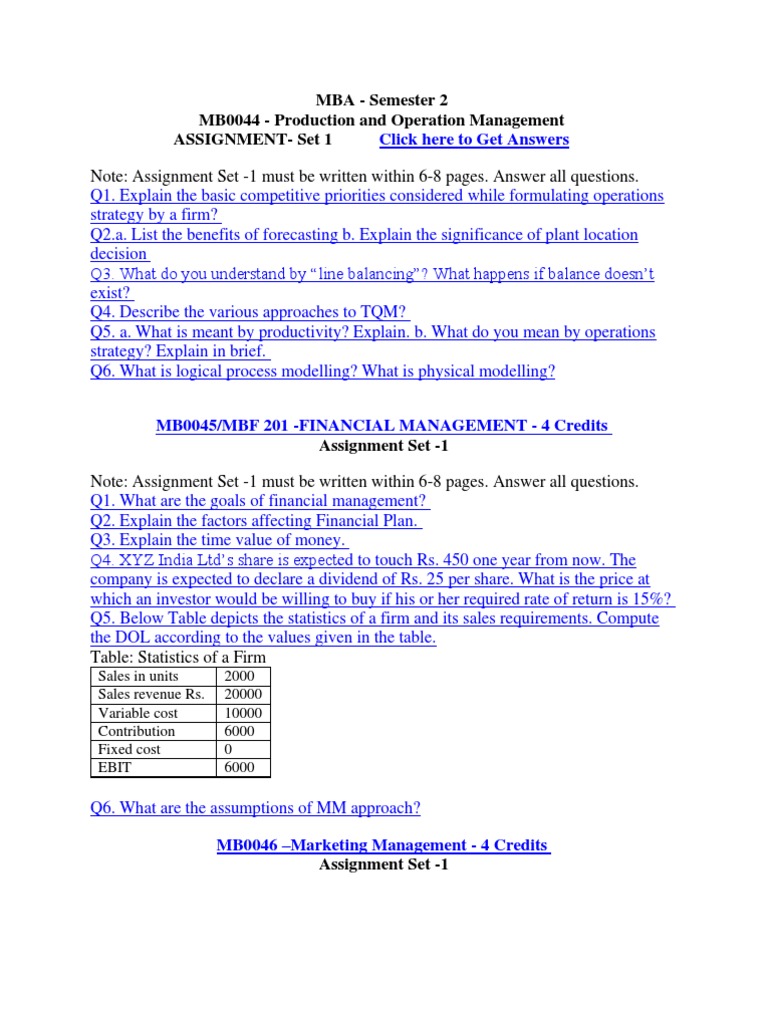 SMU MBA Semester 2 Assignments | PDF | Information System | Marketing
