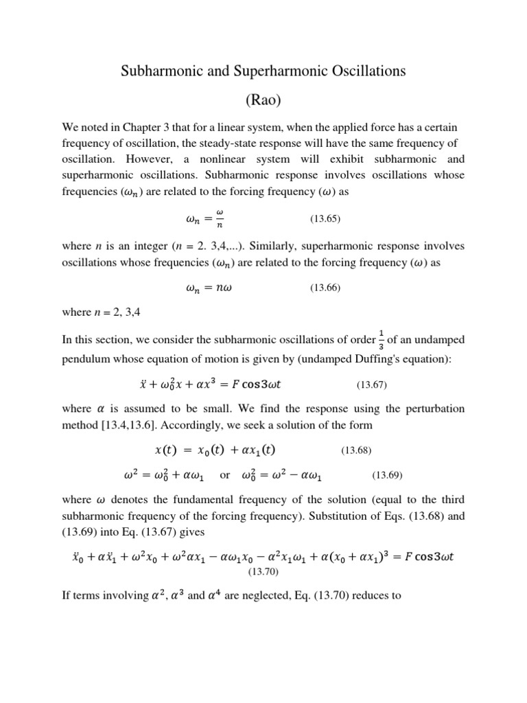 Subharmonic and Superharmonic Oscillations (Rao) | PDF | Equalization ...