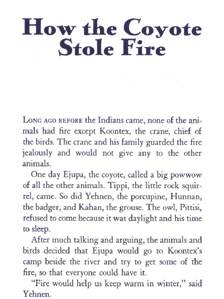 How Coyote Stole Fire | PDF