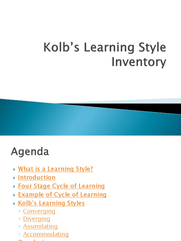Kolb's Learning Style Inventory | PDF | Learning Styles | Learning