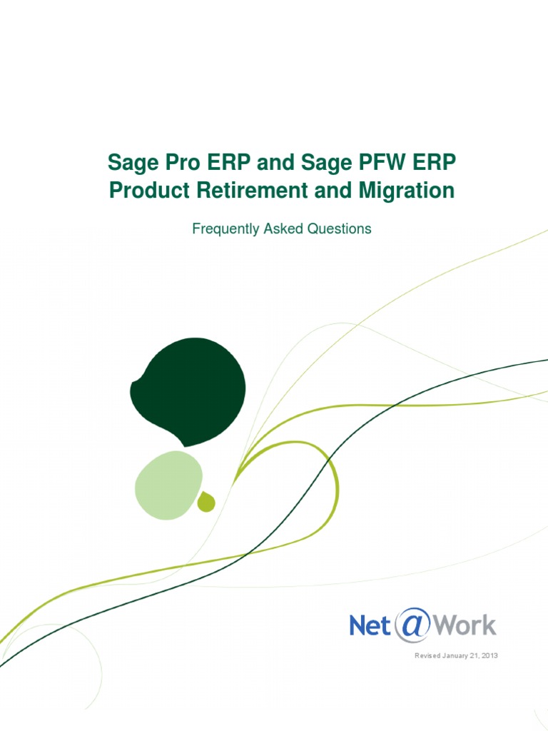 Sage Pro ERP and Sage PFW ERP Product Retirement and Migration ...