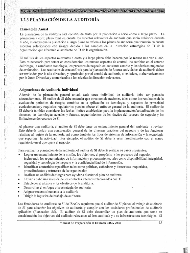 Manual de Preparacion Al Examen CISA Cap 1 PDF | PDF