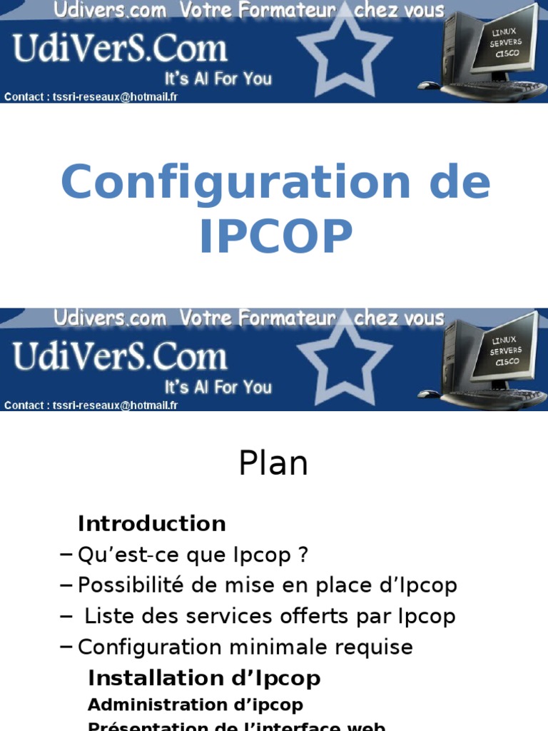 La Mise en Place D'un Pare-Feu Linux IPCOP | PDF | Serveur (Informatique) | Système de noms de ...