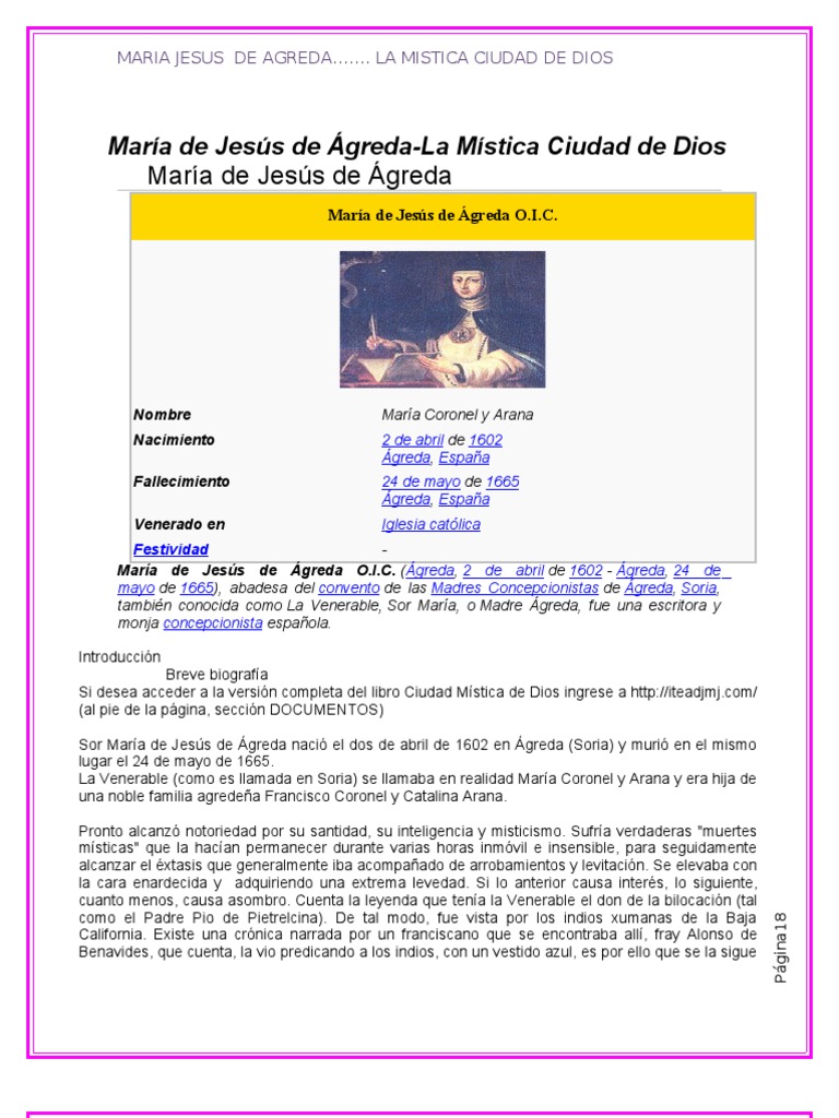 Mística Ciudad de Dios: María de Ágreda | PDF | María, madre de Jesús ...