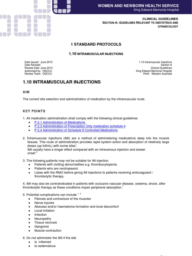 IM Injection | PDF | Human Anatomy | Medical Treatments