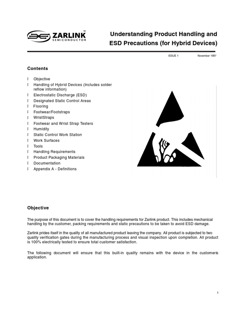 Understanding Product Handling and ESD Precautions (For Hybrid Devices ...