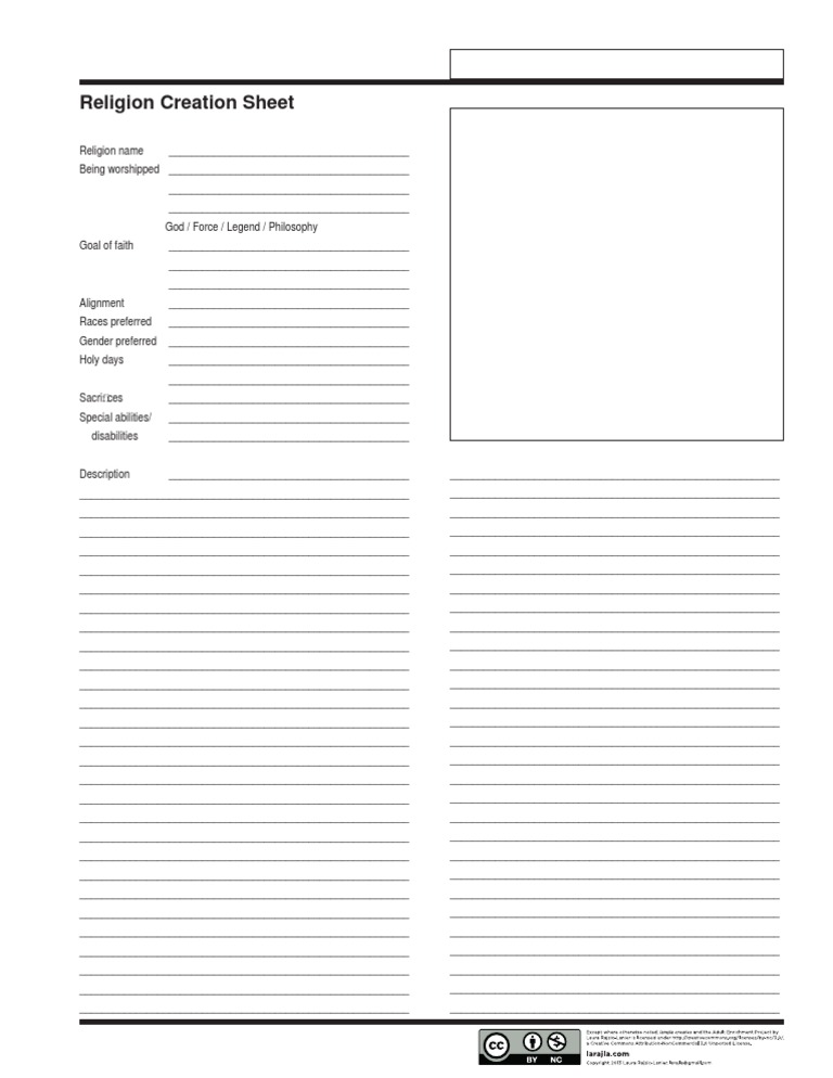 Create Your Own Religion Template | PDF