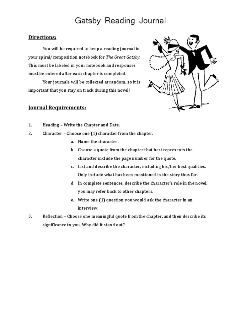 Gatsby Reading Journal Guide | PDF | Language Arts & Discipline ...