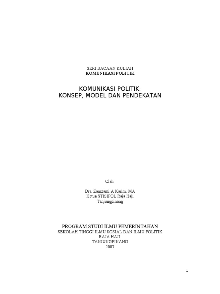 Komunikasi Politik | PDF | Politik | Ilmu Sosial