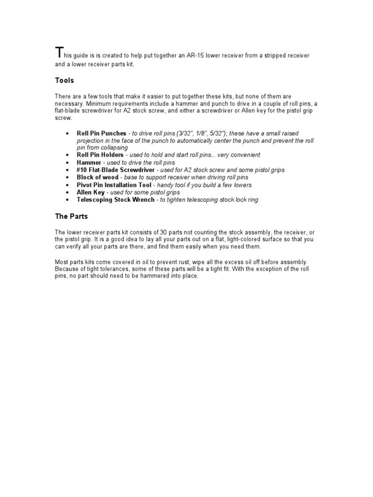 Ar15 Parts | PDF | Trigger (Firearms) | Screw