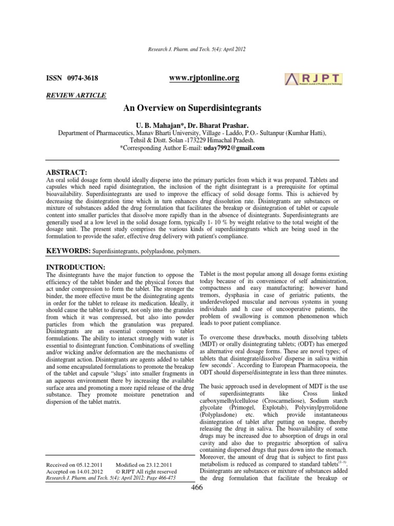 Research Paper | PDF | Tablet (Pharmacy) | Pharmaceutical Formulation