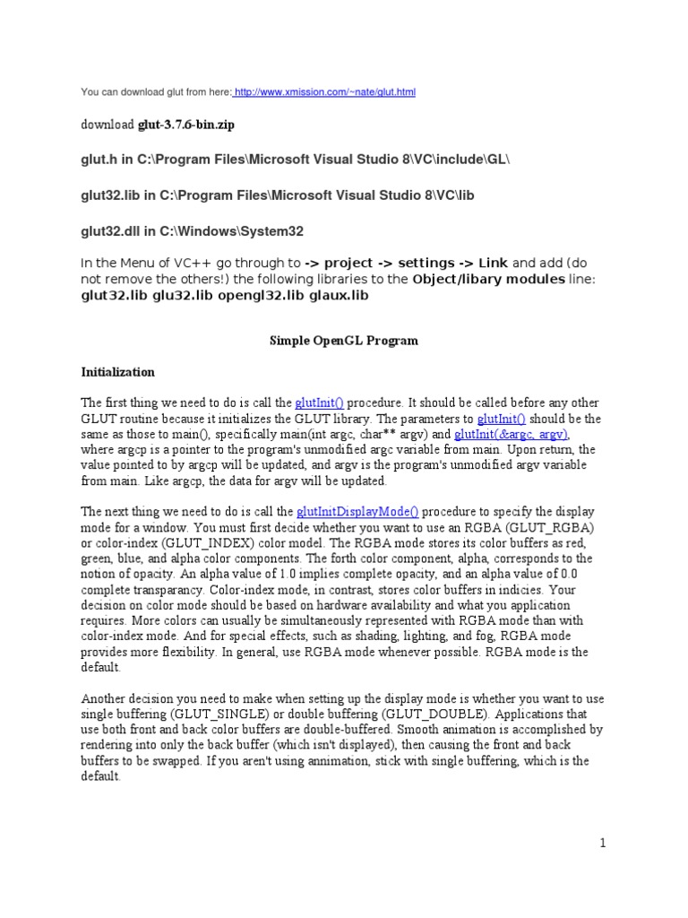 Opengl | PDF | Parameter (Computer Programming) | Menu (Computing)