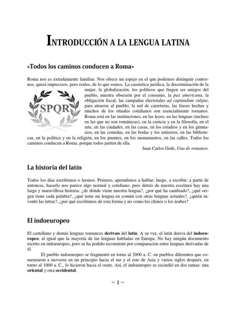 Introducción A La Lengua Latina | PDF | latín | Roma antigua