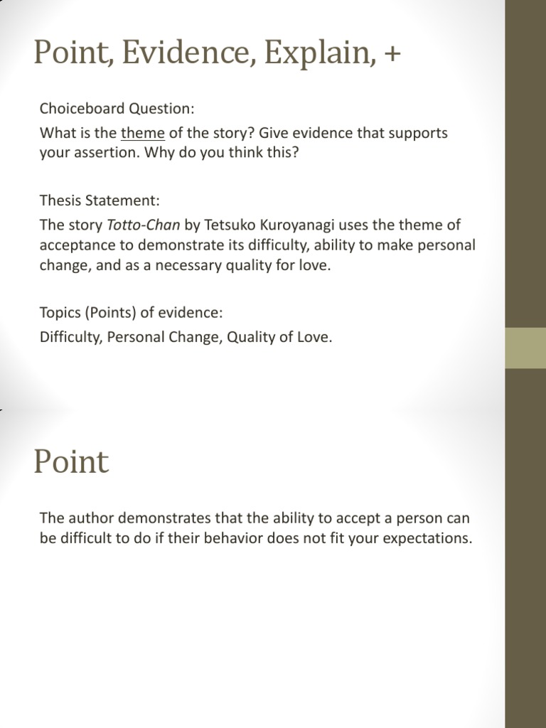 Point, Evidence, Explain | PDF | Psychological Concepts | Cognition