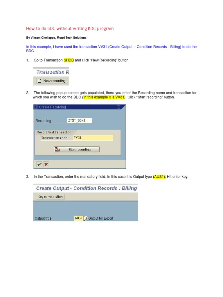 How To Do BDC Without Writing BDC Program | PDF | Text File | Microsoft ...