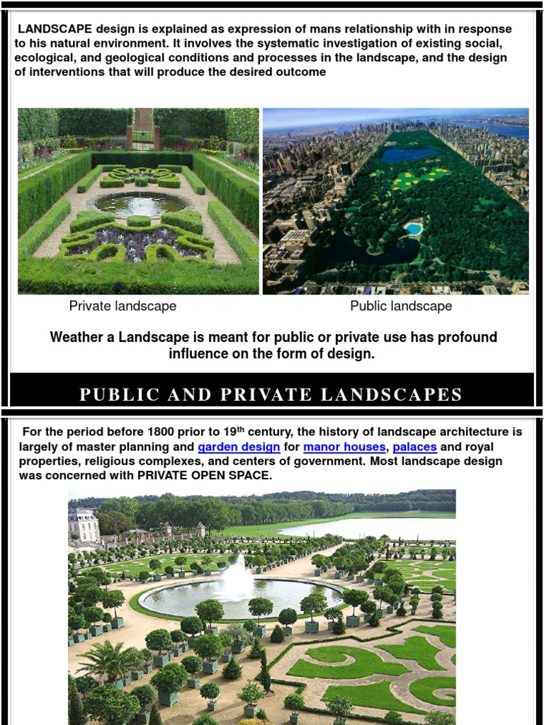 Public and Private Spaces | PDF | Landscape | Gardens