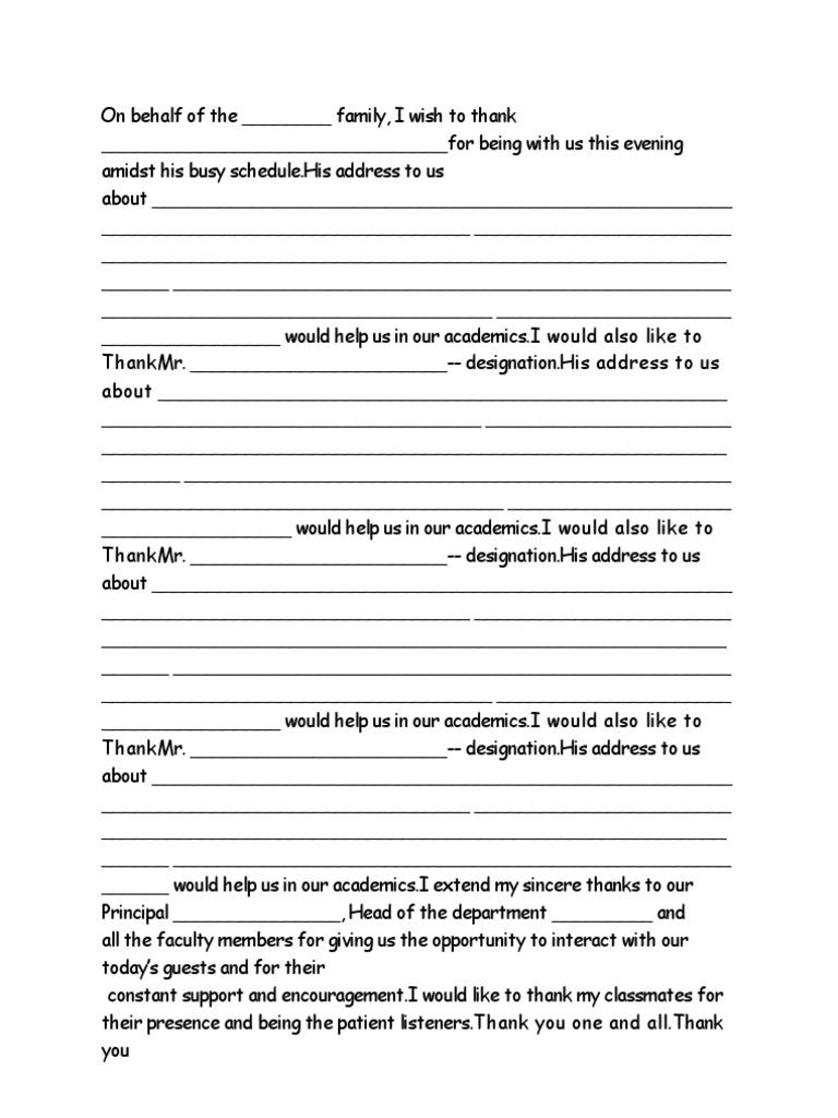 Vote of Thanks Format | Download Free PDF | Gratitude | Communication