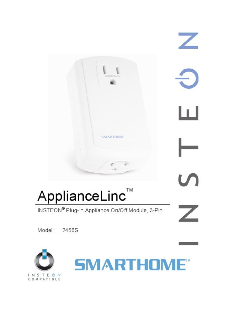 Appliancelinc: Insteon Plug-In Appliance On/Off Module, 3-Pin | PDF ...