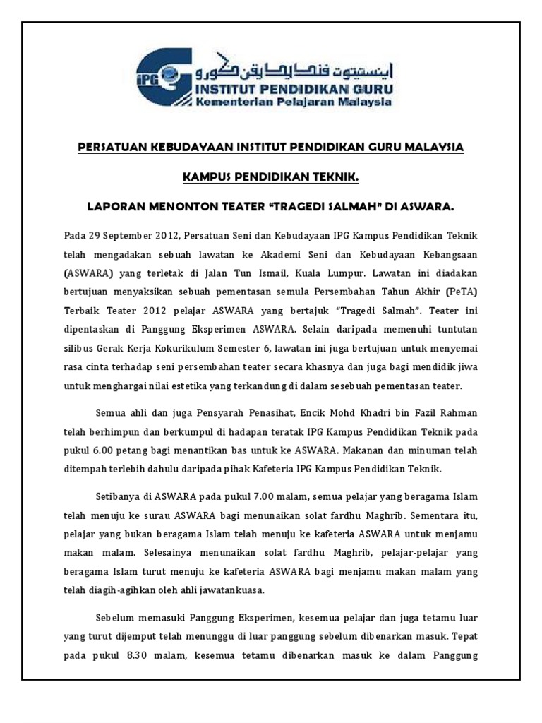 Contoh Laporan Lawatan | PDF