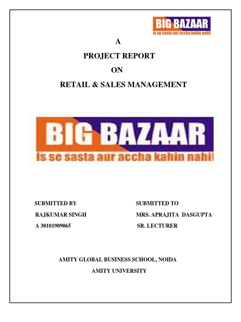 Project On Retail Marketing | PDF | Retail | Retailing