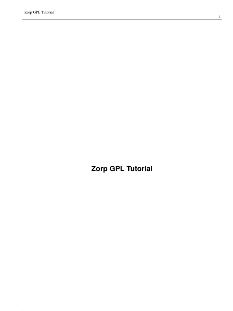 Zorp GPL Tutorial | PDF | Proxy Server | Transport Layer Security