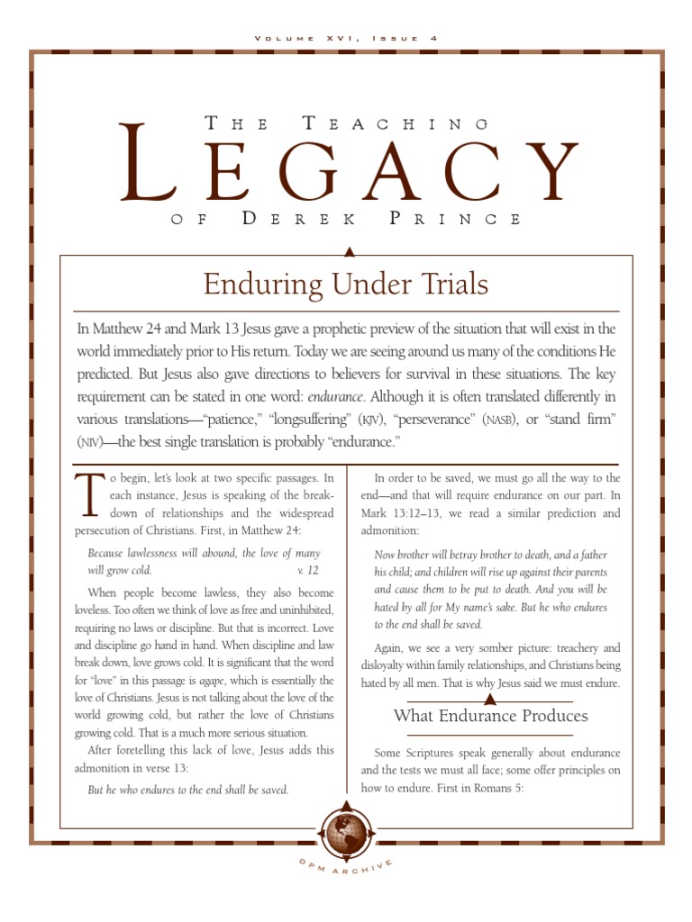 Endurance in Christian Trials | PDF | Philosophy | Self-Improvement