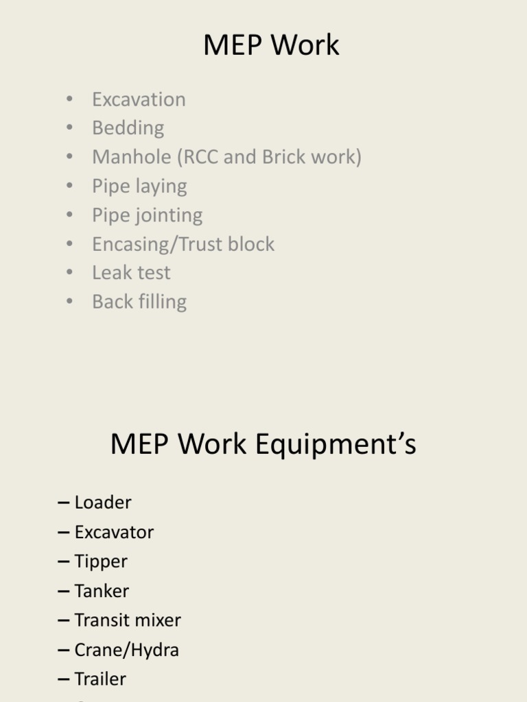 MEP Work Procedures and Specifications | PDF | Home & Garden