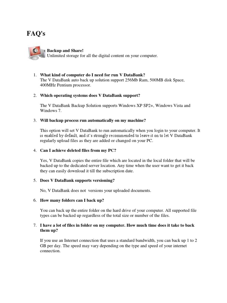 FAQ's Sample File | PDF | Backup | Icon (Computing)