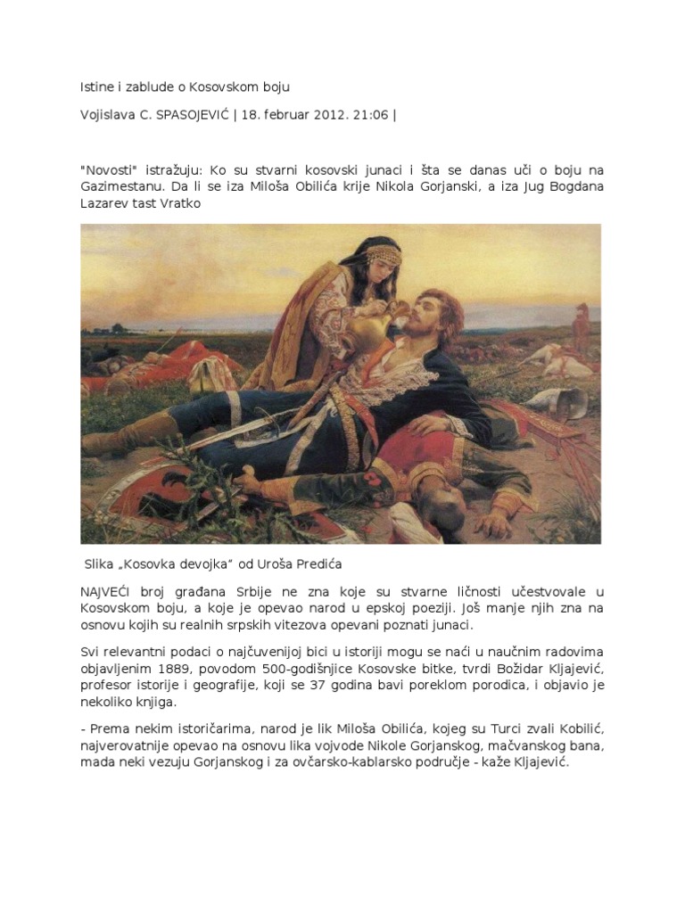 Istine I Zablude o Kosovskom Boju | PDF