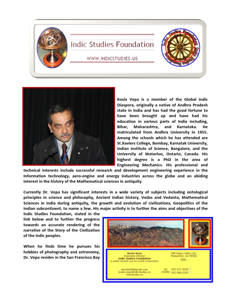 Kosla Vepa PHD | PDF | Science | Vedas