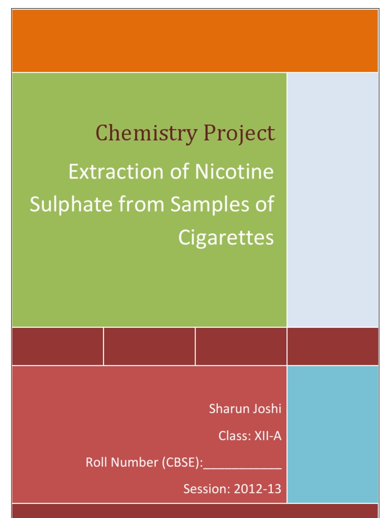 Extraction of Nicotine Sulphate from Cigarettes | PDF | Substance Use ...