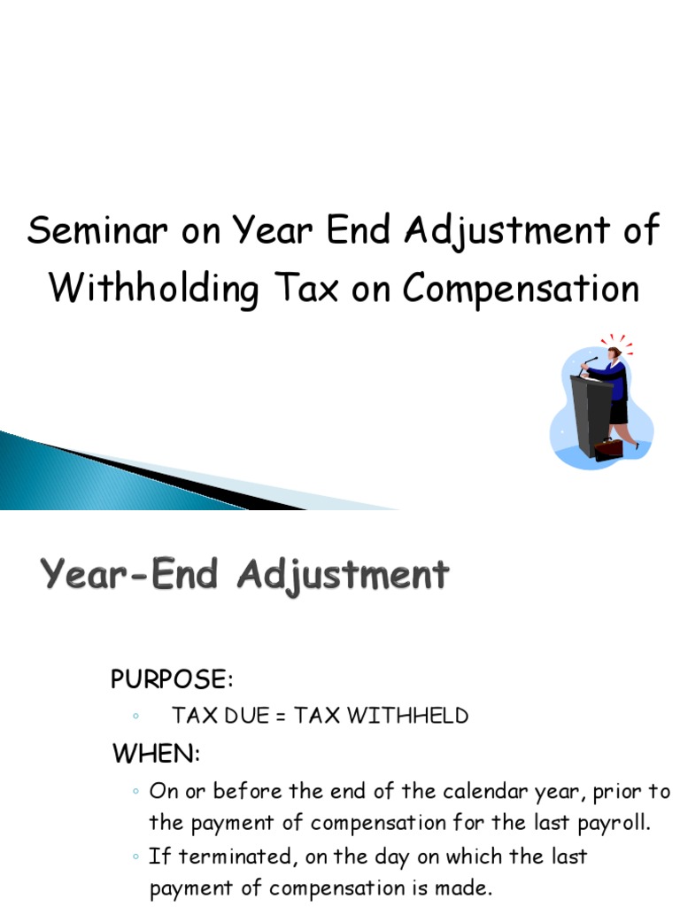 Year-End Adjustment New | PDF | Withholding Tax | Public Finance
