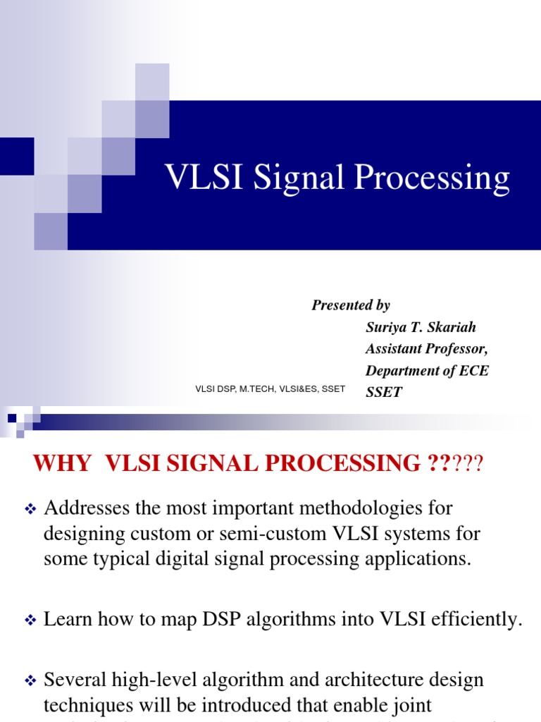 Vlsi Signal Processing Pdf Digital Signal Processing Signal Processing 