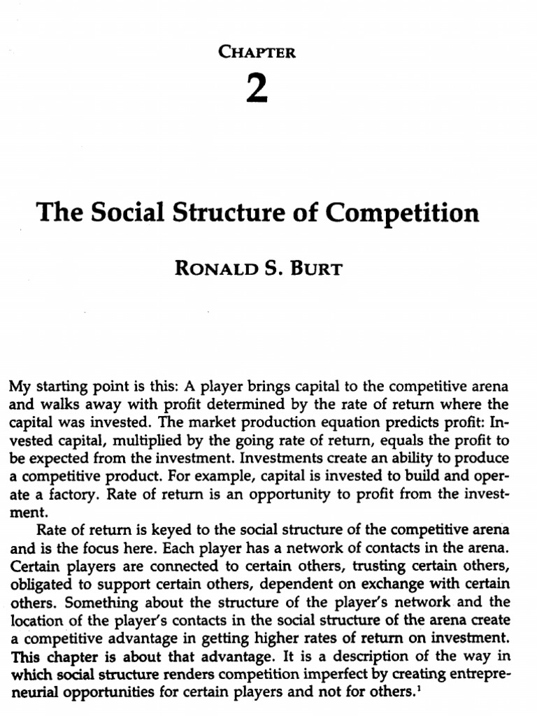 Burt (1992) - Structural Holes The Social Structure of Competition | PDF
