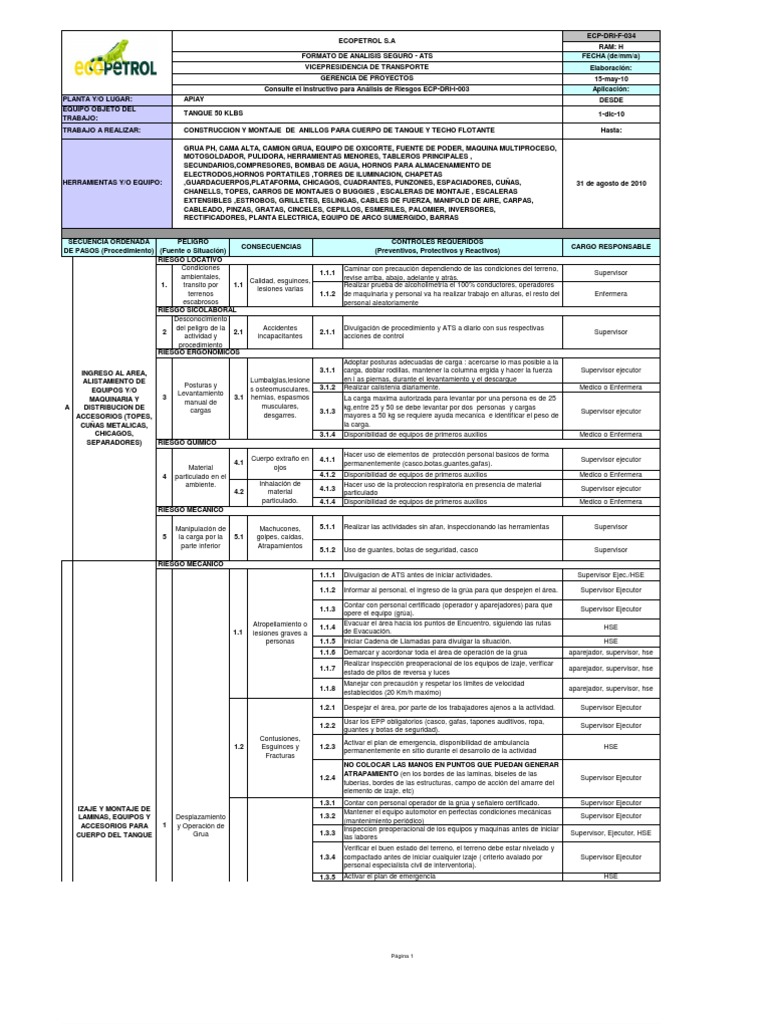 Ats Montaje Tanque 50000 Kbls 1 | PDF | Soldadura | Construcción