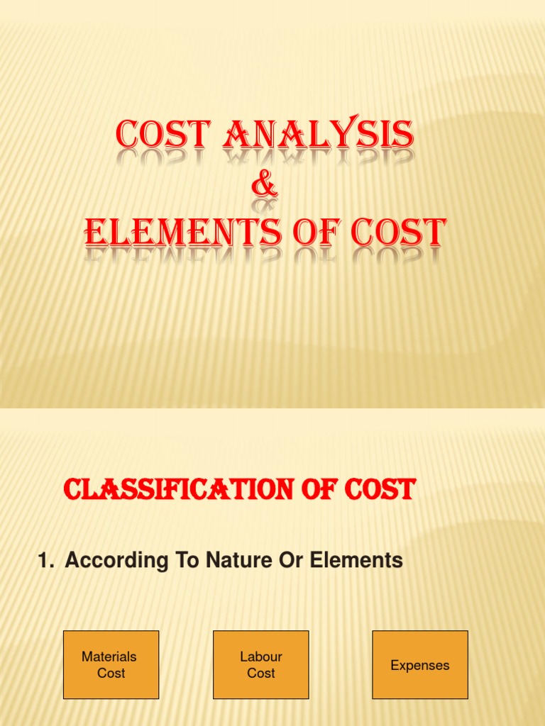 Cost Analysis & Elements of Cost | PDF | Art