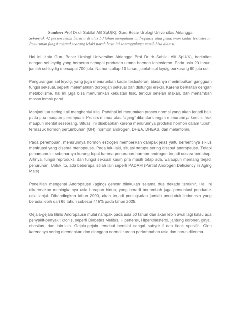 Andropause 3 | PDF | Pengembangan Diri | Gaya Hidup