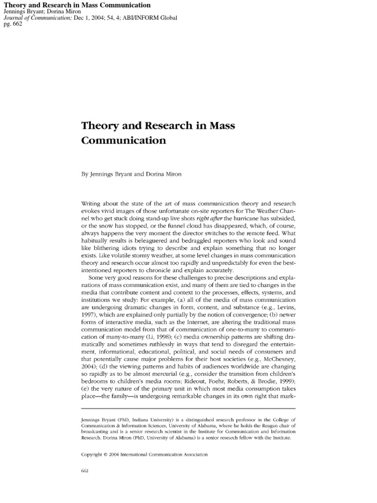 Theory and Research in Mass - Communications PDF | PDF | Freedom Of ...